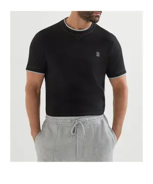 Brunello Cucinelli Logo Embroidered Layered T-shirt