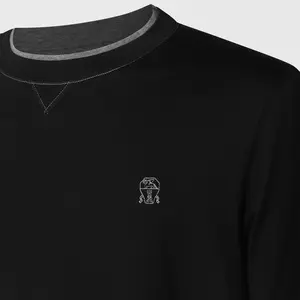 Brunello Cucinelli Logo Embroidered Layered T-shirt