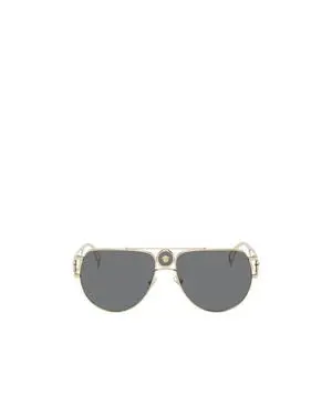 Versace Gold Tone Pilot Sunglasses - Gray