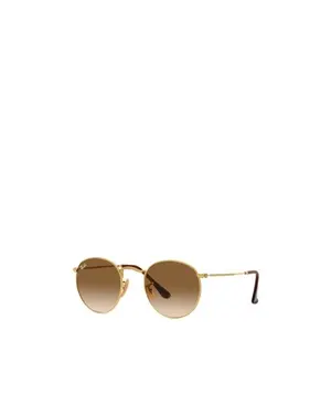 Ray-ban Round Frame Sunglasses With Gold Tone Details