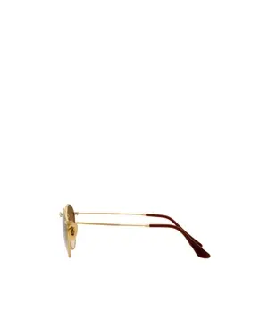 Ray-ban Round Frame Sunglasses With Gold Tone Details