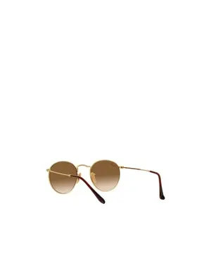 Ray-ban Round Frame Sunglasses With Gold Tone Details