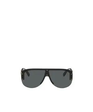 Versace Logo Embellished Sunglasses - Gray