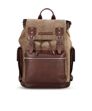 Brunello Cucinelli Leather Trimmed Backpack - Red