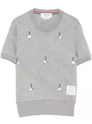 Thom Browne Embroidered Short-sleeve Sweater