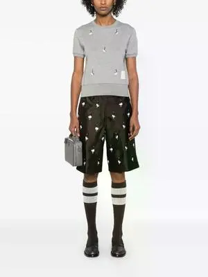 Thom Browne Embroidered Short-sleeve Sweater