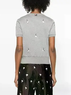 Thom Browne Embroidered Short-sleeve Sweater