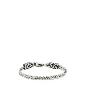 Emanuele Bicocchi Silver Herringbone Chain Bracelet - Gray