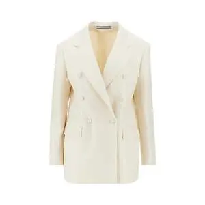 Tagliatore Double-breasted Linen Twill Blazer - White