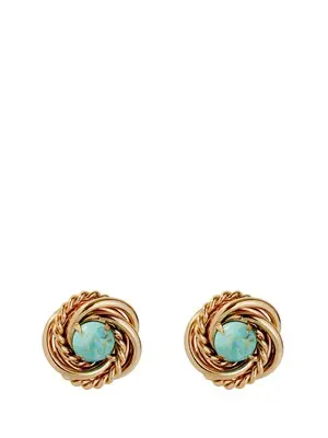 Gas Bijoux Gold Plated Hoop Earrings With Turquoise - Metallic