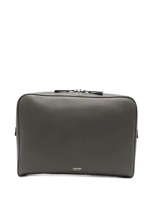 TOM FORD Soft Grain Leather Pouch - Gray