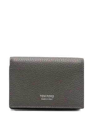 TOM FORD Portafoglio Soft Grain Leather T Line - Gray