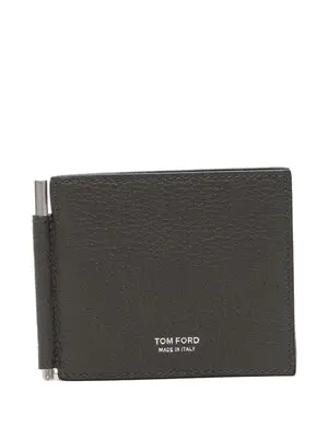 TOM FORD Portafoglio In Pelle Con Clip - Gray