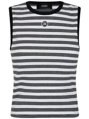 Amiri Ribbed Stripe Jersey Tank Top - White