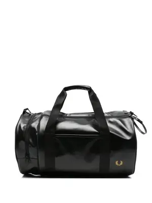 Fred Perry Barrel Bag With Gold Tone Logo - Black