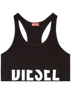 DIESEL® Cotton Sporty Top With Logo Band - Black
