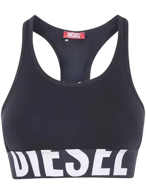 DIESEL® Cotton Sporty Top With Logo Band - Black