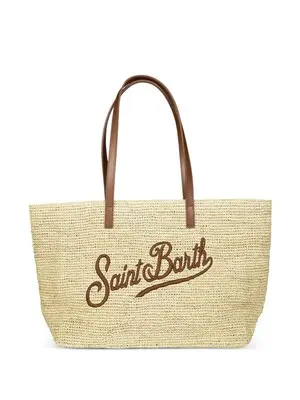 MC2 SAINT BARTH Raffia Tote Bag - Brown