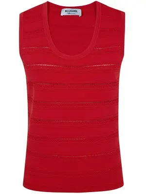 BLUGIRL Viscose V-neck Top With Adjustable Straps - Red