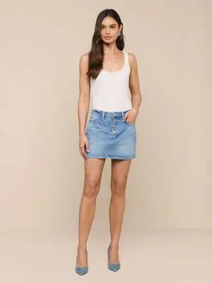 L'Agence Solene Denim Mini Skirt - Grant