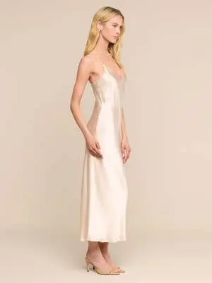 L'Agence Seridie Silk Slip Dress - Champagne