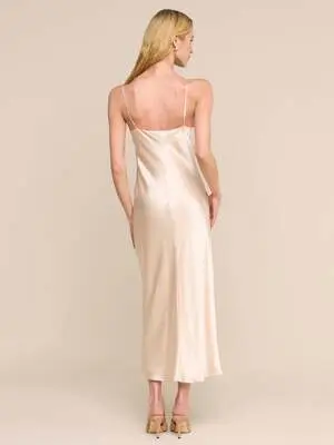 L'Agence Seridie Silk Slip Dress - Champagne