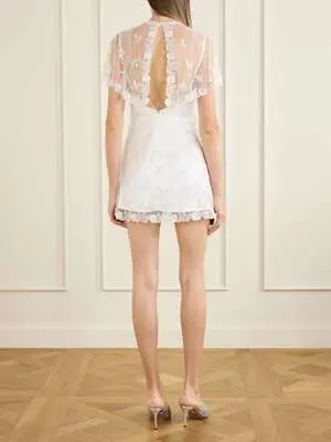 CLIO PEPPIATT Freya Embellished Tulle Mini Dress