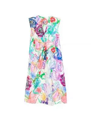 JNBY Floral-print Ruffled Dress - White