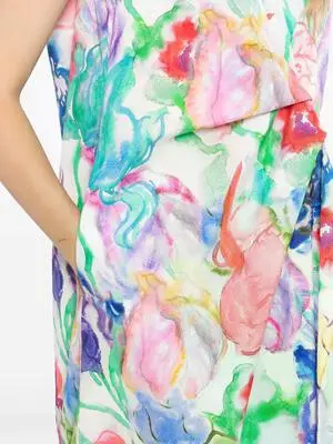 JNBY Floral-print Ruffled Dress - White