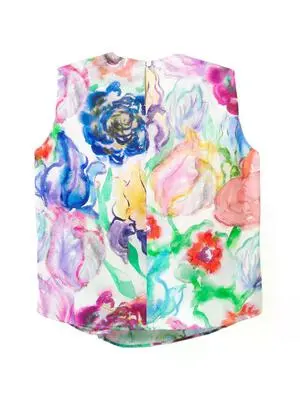 JNBY Floral-print Sleeveless Blouse - Blue