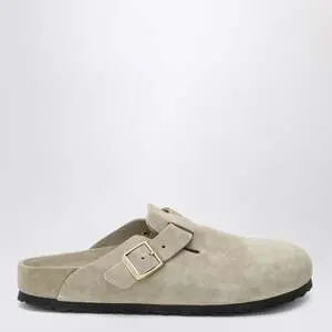 BIRKENSTOCK Boston Exquisite Suede Clogs - Beige