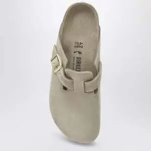 BIRKENSTOCK Boston Exquisite Suede Clogs - Beige