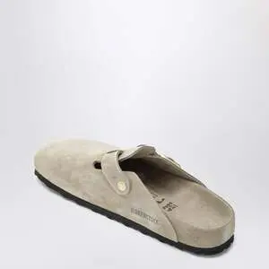 BIRKENSTOCK Boston Exquisite Suede Clogs - Beige