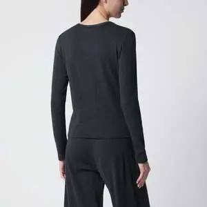 THE ROW Cresp V-neck Ribbed Cotton Cardigan - Grey