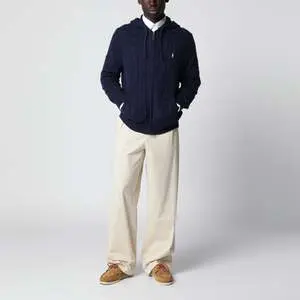 Polo Ralph Lauren Navy Cotton Cable-knit Zip-up Cardigan