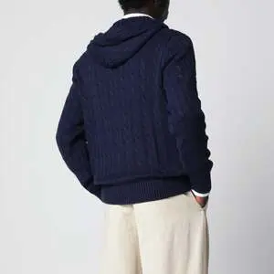 Polo Ralph Lauren Navy Cotton Cable-knit Zip-up Cardigan