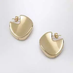 Bottega Veneta Bottega Veneta Gold-Finish Silver Hoop Earrings Metal