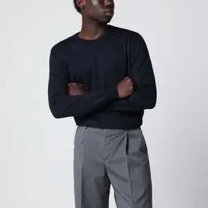 Valentino Garavani Navy Wool Crewneck Sweater - Blue