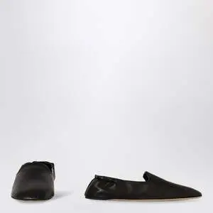 THE ROW Casa Slipper In Lamb Nappa Leather - Black