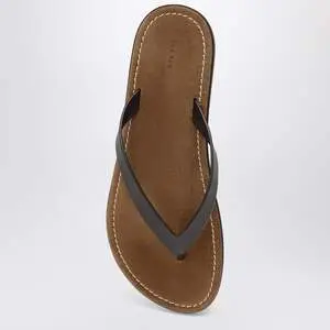 THE ROW Calfskin Leather Flip-flops - Brown