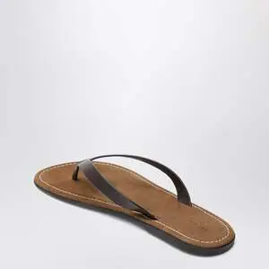 THE ROW Calfskin Leather Flip-flops - Brown