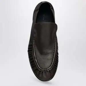 THE ROW Two Soft Nappa Leather Loafers In Lacquer - Brown