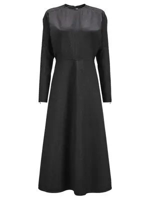 Victoria Beckham Dolman Midi Dress In Wool - Grey