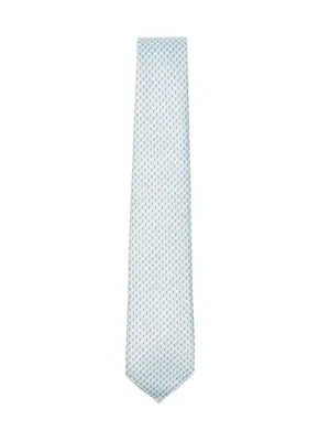 Giorgio Armani Geometric Pattern Silk Neck Tie - Blue
