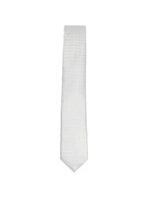Giorgio Armani Giorgio Armani Silk Tie With Geometric Pattern Metallic