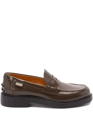TOD`S Tod's Shaded Finishing Leather Penny Loafers - Brown