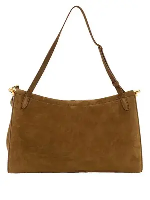 Alaïa Le Click Pocket 35 Shoulder Bag In Suede - Green