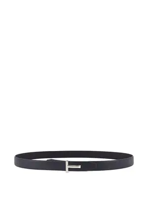 TOM FORD T-buckle Two-tone Grained Leather Belt - Blue