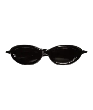 Bottega Veneta Sardine Oval Sunglasses - Black/gray