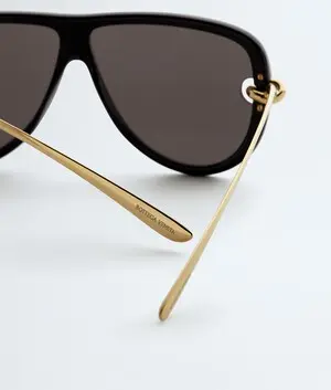 Bottega Veneta Knot Aviator Sunglasses - Black/gray